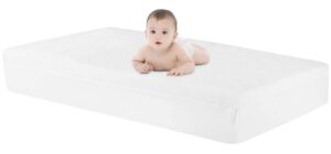 hiphop panda baby waterproof crib mattress protector - rayon made from bamboo, baby bedding mattress pad cover sheets for toddler - durable & easy to clean (white, 28x52 inch - pack of 1)