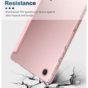 TiMOVO for Galaxy Tab A8 Case 2021/2022 10.5 Inch SM-X200/ SM-X205, Slim Soft TPU Translucent Frosted Back Protective Cover Shell with Auto Wake/Sleep Feature for Samsung A8 Tablet, Pink