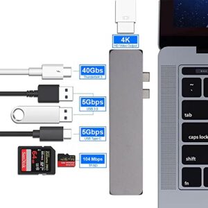 MMOBIEL USB C Hub Type C Hub Adapter Compatible with MacBook Pro/Air, iMac, Mac Mini/iPhone 15- TF/SD Card Reader, 2X USB 3.0 Ports, 4K HDMI Output, 2X USB C Data Slot - 7 Ports