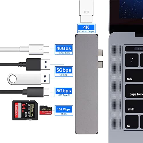 MMOBIEL USB C Hub Type C Hub Adapter Compatible with MacBook Pro/Air, iMac, Mac Mini/iPhone 15- TF/SD Card Reader, 2X USB 3.0 Ports, 4K HDMI Output, 2X USB C Data Slot - 7 Ports