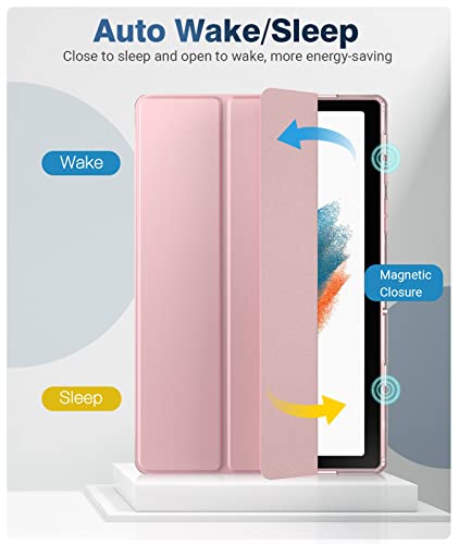 TiMOVO for Galaxy Tab A8 Case 2021/2022 10.5 Inch SM-X200/ SM-X205, Slim Soft TPU Translucent Frosted Back Protective Cover Shell with Auto Wake/Sleep Feature for Samsung A8 Tablet, Pink