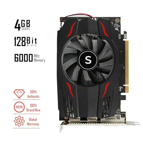 SAPLOS Radeon RX 550 Graphics Card, 4GB, GDDR5, 128-Bit, DisplayPort DVI-D HDMI, ITX Design, PC Video Card Gaming, 4K Output, Computer GPU, DirectX 12