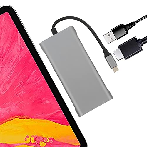 USB C Hub Adapter, 10 in 1 USB Hub with 1000M LAN Ethernet 4K HDTV VGA USB 3.0 Port PD Charging Port TF/SD Card Reader Audio Suitable for Laptop and Other USB-C Equipment