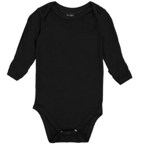 guisby baby bodysuit with mitten cuffs, long sleeve bodysuit babies black newborn