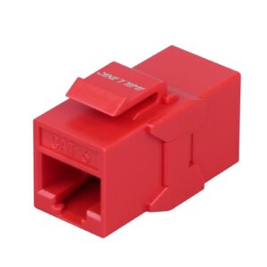 iwillink RJ45 Cat6 Keystone Coupler 5-Pack, Female to Female Cat6 Keystone Jack, Keystone Coupler Insert, Red