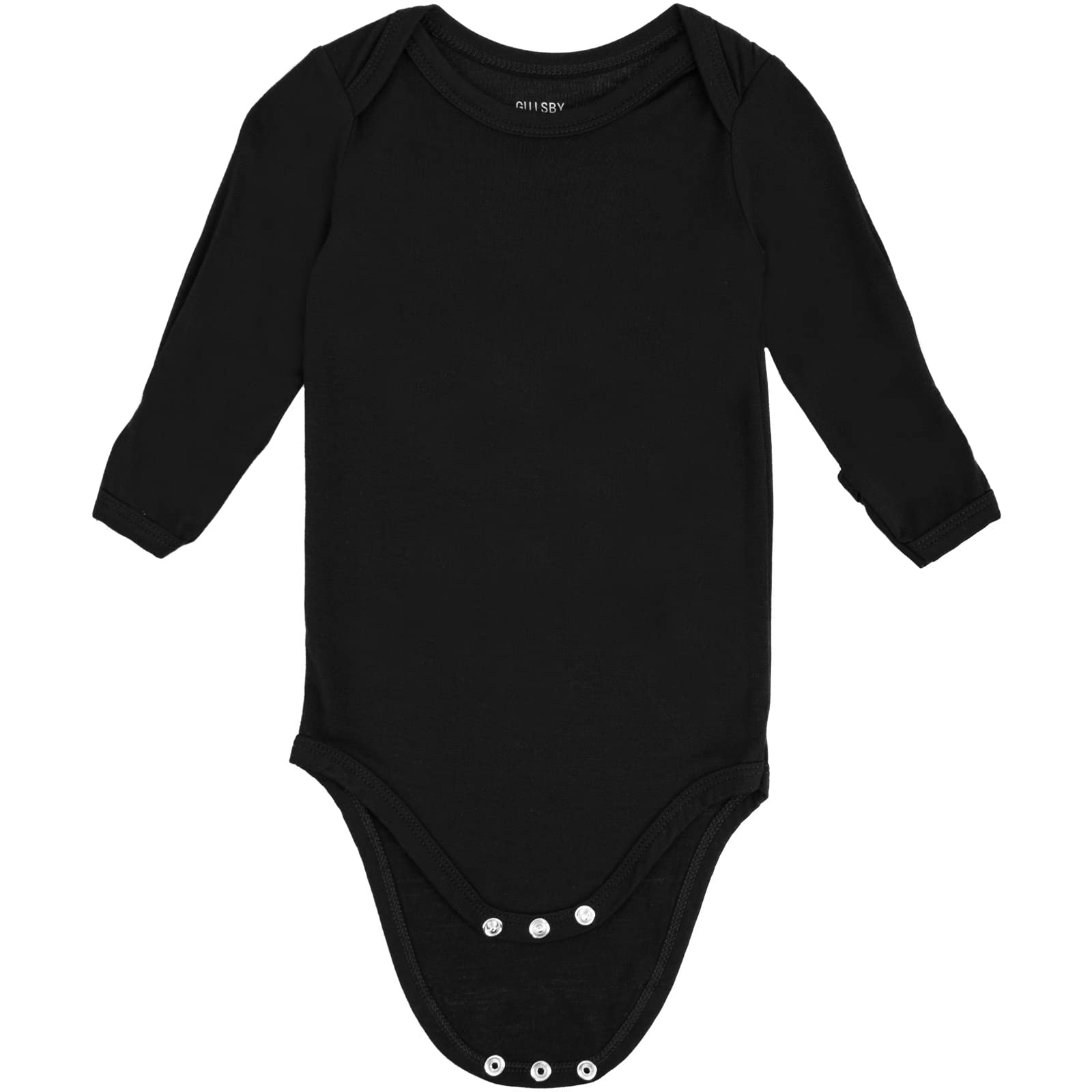 GUISBY Baby Bodysuit with Mitten Cuffs, Long Sleeve Bodysuit Babies Black Newborn