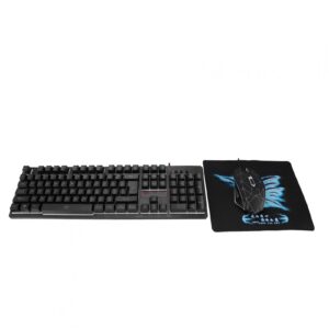 zyyini gaming keyboard and mouse mice pad set, 19 keys three-colour backlit gaming keyboard,75 degree bevel base,four dpi 800/1200/1600/2000 adjustable mice,for pc office gaming keypad