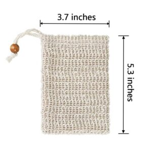 Ycolama 50 Soap Bags Mesh Exfoliating, 100% Natural Sisal Soap Pouch, Soap Savers for Shower Use Like Massaging And Scrubbing(5.3 × 3.7inches)