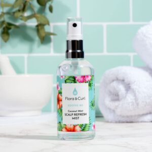 Flora & Curl Coconut Mint Scalp Refresh Mist 100ml| Dry Scalp Spray for Women With Soothing Botanicals | Cooling Scalp Relief