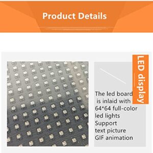 11inch P3 Full Color 64*64 Pixel Bluetooth Programmable Flexible Led Module Matrix Sign Panel For shop Bar Diy T-shirt Backpack