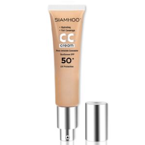 siamhoo cc cream foundation with spf 50+ full coverage foundation makeup color corrector even skin tone, 1.58 fl.oz/ 45ml (medium)