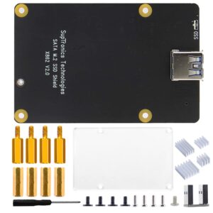 geeekpi for raspberry pi 4,x862 v2.0 m.2 ngff sata ssd storage expansion board with usb 3.1 connection support key-b 2280 ssd only