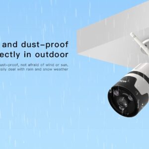 YZY TECH 1080P WiFi Camera, Outdoor IP66 Waterproof, Motion Human Absence Smoke Alarm Detection, Night Vision,180˚ Panorama Bullet Camera, Lens 2.3mm (C63S)