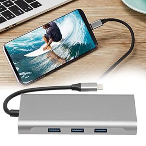 USB C Hub Adapter, 10 in 1 USB Hub with 1000M LAN Ethernet 4K HDTV VGA USB 3.0 Port PD Charging Port TF/SD Card Reader Audio Suitable for Laptop and Other USB-C Equipment