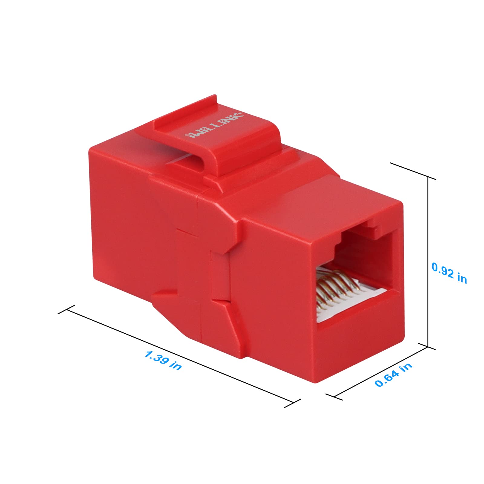 iwillink RJ45 Cat6 Keystone Coupler 5-Pack, Female to Female Cat6 Keystone Jack, Keystone Coupler Insert, Red