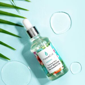 Flora & Curl Coconut Mint Scalp Refresh Pre-Shampoo Dry Scalp Oil | Itchy Scalp Treatment for Curls | Pre-Wash Scalp Oil for Itchy Scalp & Dandruff