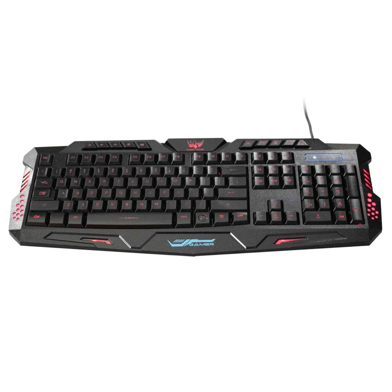 NC A877 114-Key LED Backlit Wired USB Gaming Keyboard Black