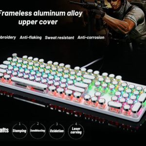 Gaming Keyboards,Mechanical Gaming Keyboard Mechanical Keyboard Blue Switch with 9 True RGB Backlight Modes and 104-key Wired Keyboard with Full-Key programmable Spill-Resistant for Computer PC Games