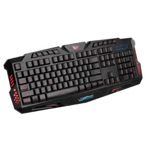 NC A877 114-Key LED Backlit Wired USB Gaming Keyboard Black