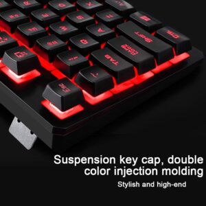 Zyyini Gaming Keyboard and Mouse Mice Pad Set, 19 Keys Three-Colour Backlit Gaming Keyboard,75 Degree Bevel Base,Four DPI 800/1200/1600/2000 Adjustable Mice,for PC Office Gaming Keypad