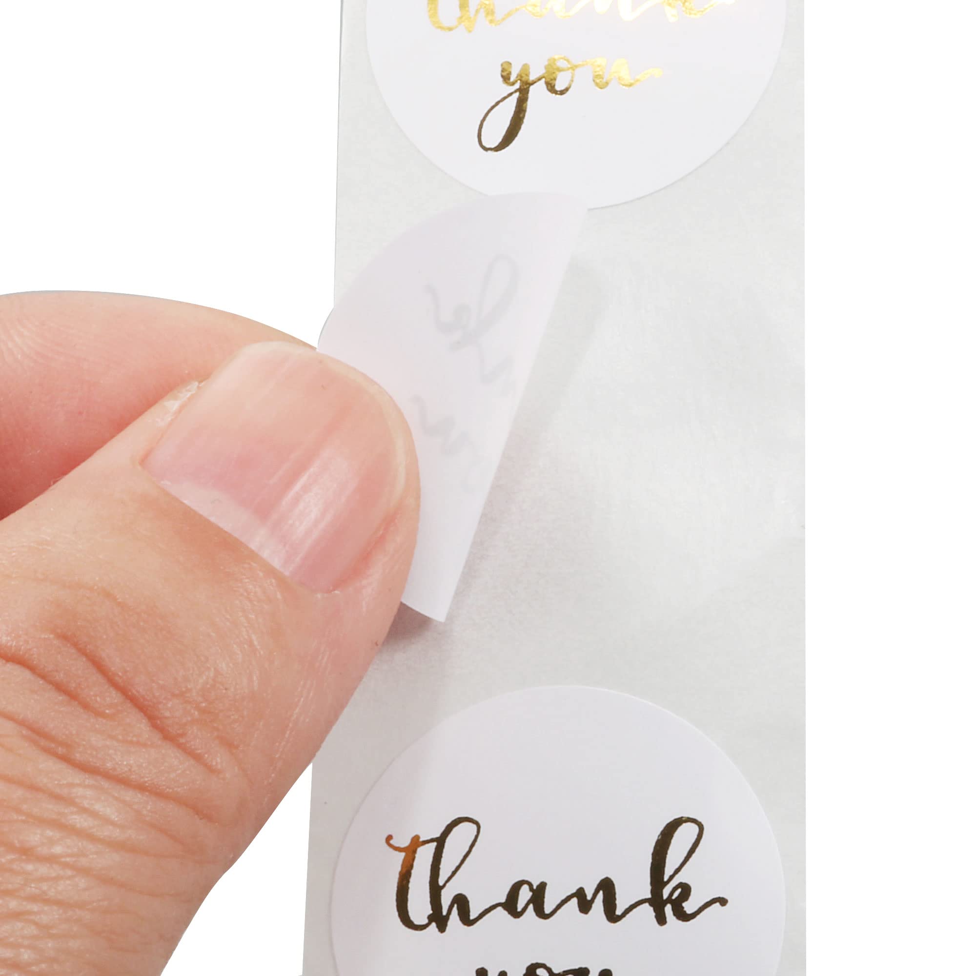 MECCANIXITY Thank You Stickers Roll 1 Inch 500 Pieces Labels White for Envelope, Package, Cake Box, Small Business, Wedding, Party