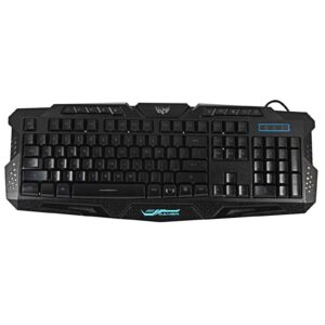 NC A877 114-Key LED Backlit Wired USB Gaming Keyboard Black