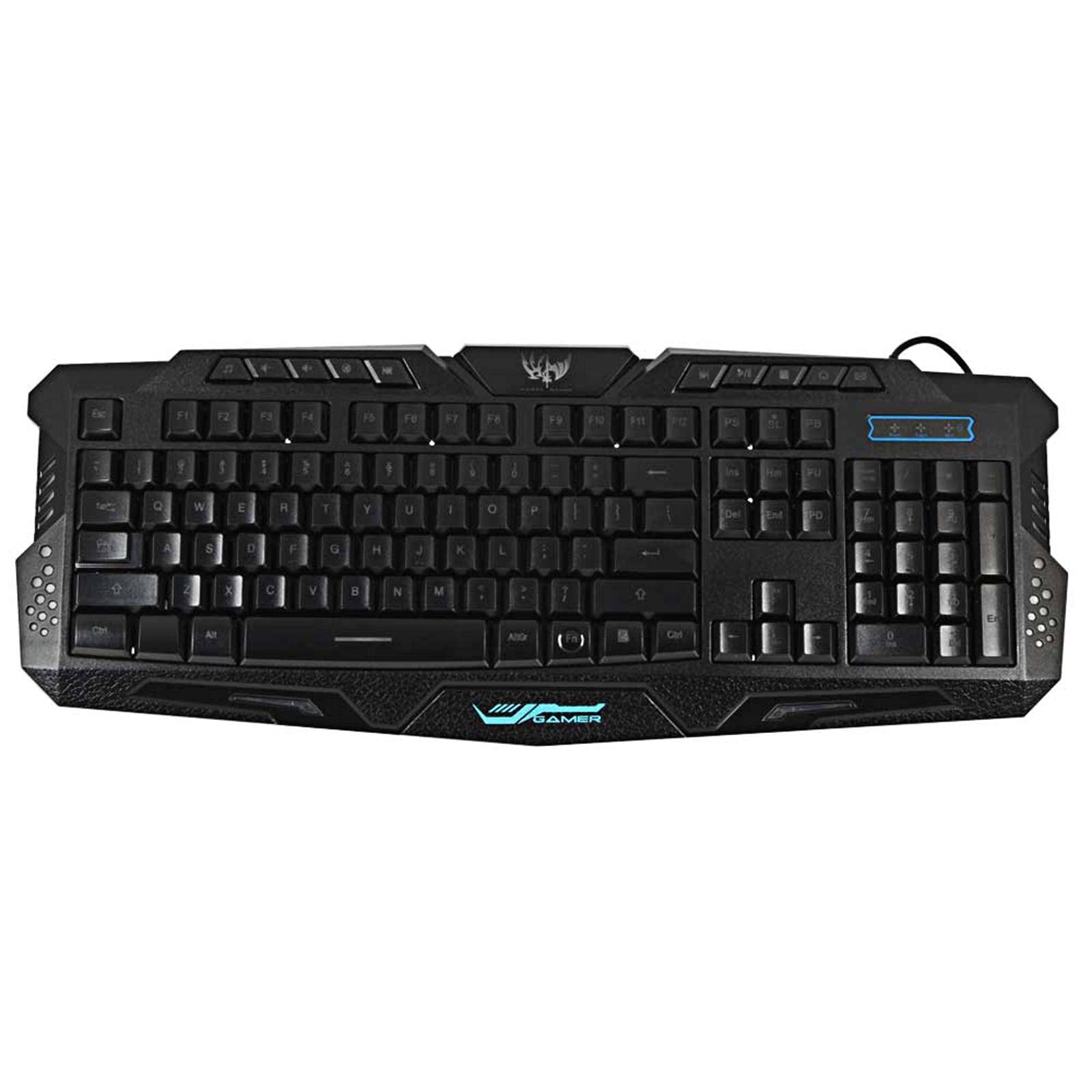 NC A877 114-Key LED Backlit Wired USB Gaming Keyboard Black