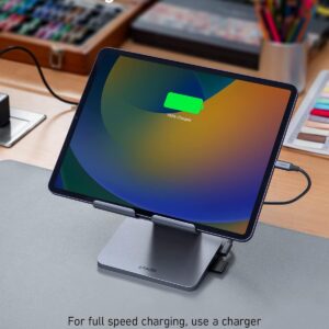 Anker , 551 USB-C Hub (8-in-1), with Foldable Tablet Stand, Dock, 4K HDMI, 2 USB-A Data Ports, for iPad Pro 5th Gen / iPad Air 5th Gen/iPad Mini 6th and Later (Silver)