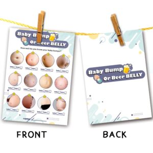 Beer Belly or Pregnant Belly, Baby Shower Game, Baby Bump or Beer Belly, Guessing Game, Fun Baby Shower Game, Gender Reveal Voting Cards, Girl or Boy 30 Pack (Each Game with Answer)