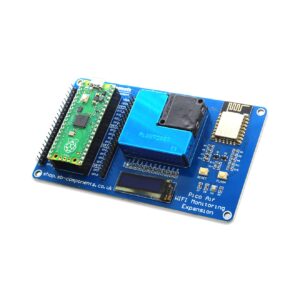 sb components Raspberry Pi Pico with Pico Air WiFi Monitoring Expansion PMSA003 Sensor ESP8266 Module Air Monitor WiFi HAT for Raspberry Pi Pico with inbuilt 0.91" OLED Display