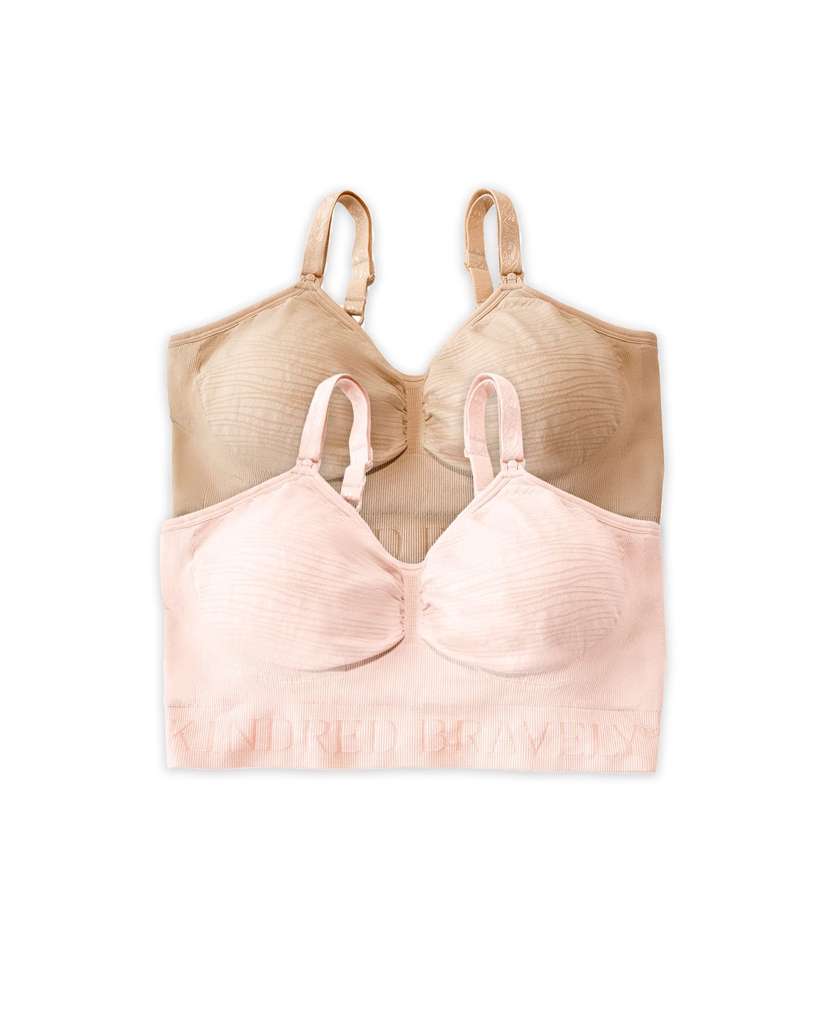 Kindred Bravely 2-Pack Hands Free Pumping Bra Bundle (Beige and Pink, Large)