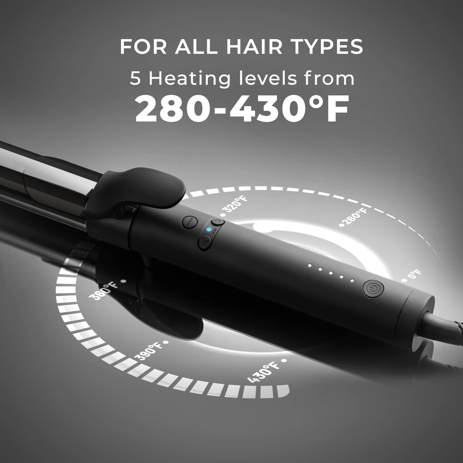 TYMO ROTA Automatic Curling Iron Wand, 1 1/4 Inch Ionic Rotating Hair Curler for Long Hair with Extra Large Nano Titanium Barrel and 5 Adjustable Temps for Professional Hair Styling