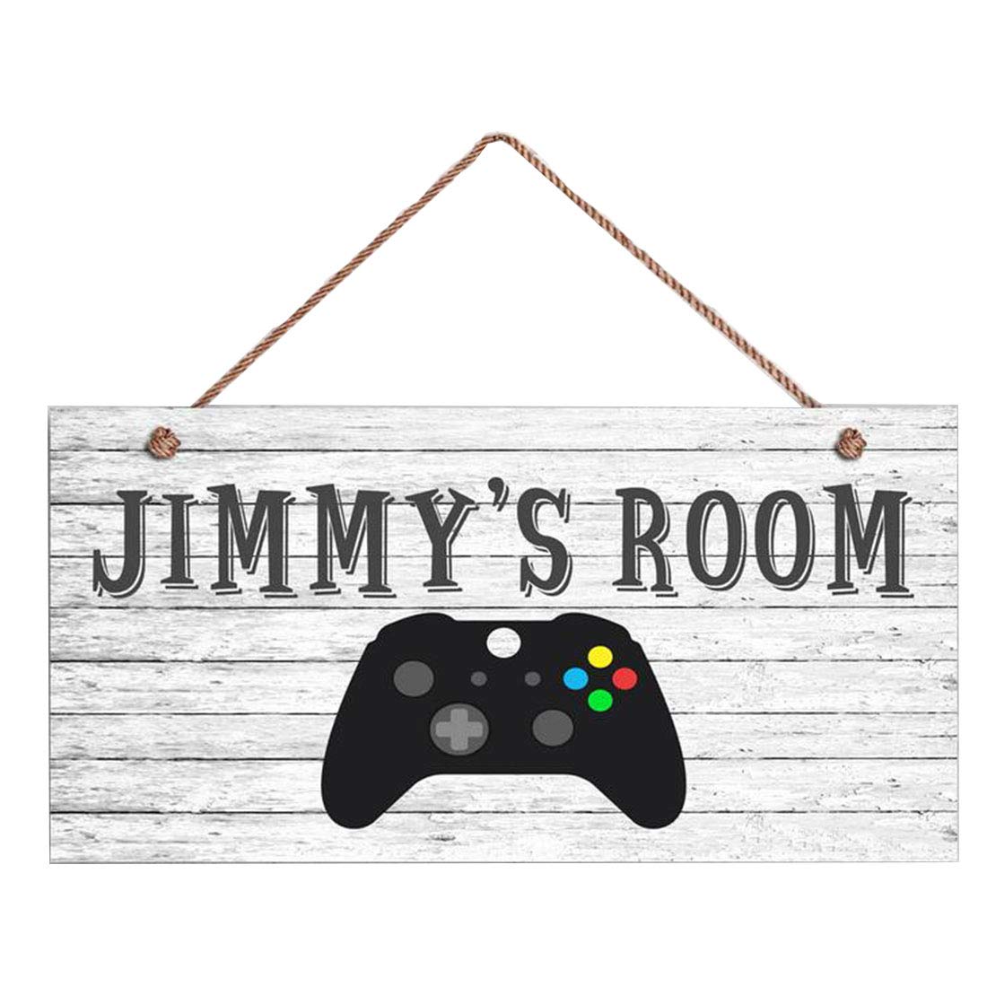 Gamer's Sign, Rustic Game Controller Room Sign, Personalized Sign, Kid's Name, Kids Door Sign, Nursery Art, 5" x 10" Sign