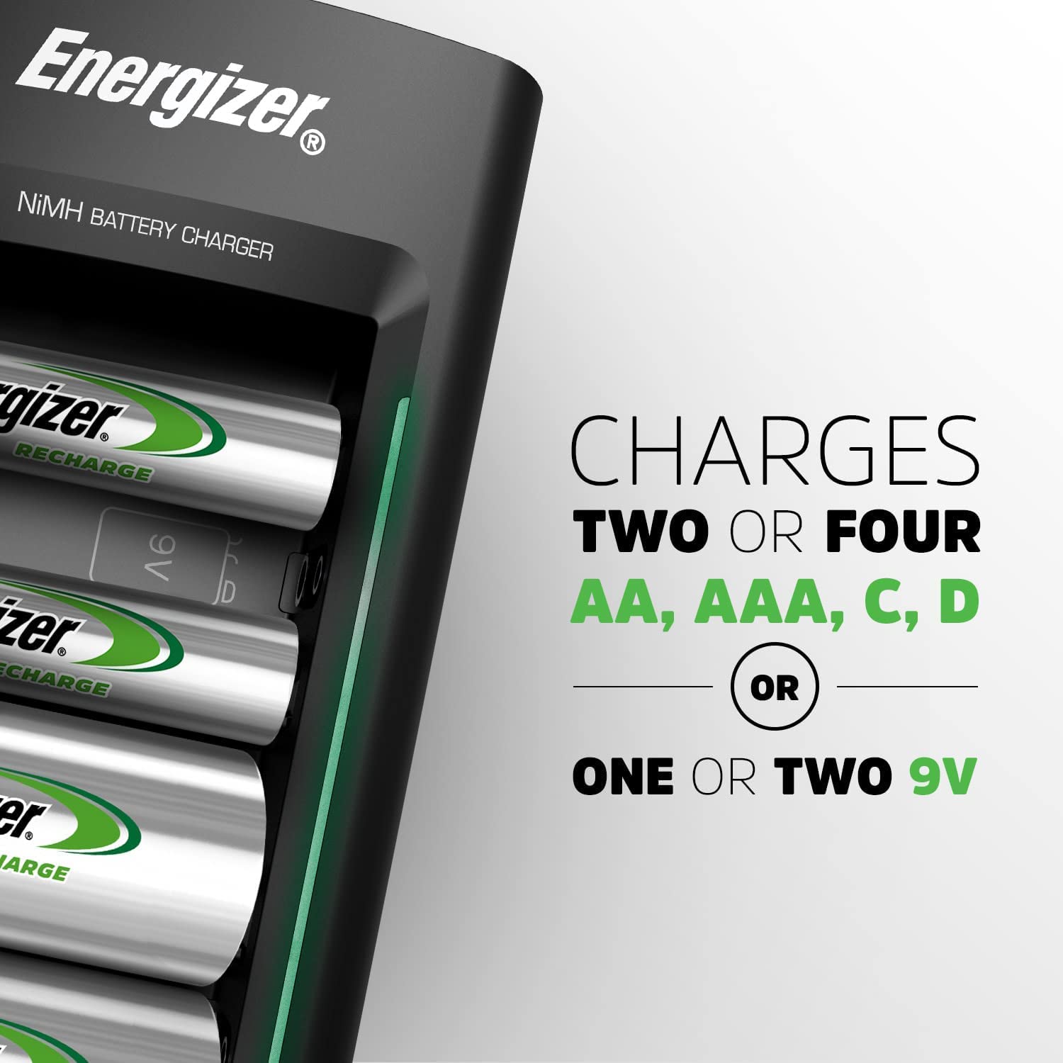 Energizer Rechargeable AAA Batteries and Rechargeable AA and AAA Battery Charger with 4 AA NiMH Rechargeable Batteries Kit, 12 Count