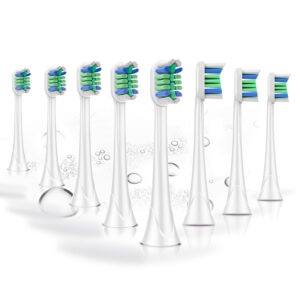 bukurii replacement toothbrush heads compatible with philips sonicare electric toothbrushes, 8pcs, fit for protectiveclean handles 4100 5100 1100 2100 6500 7500, refills for c2 c3 g2 w3