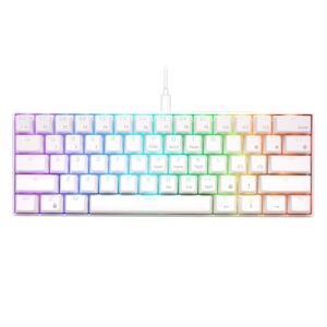 cmunbbb rk61 wired 60% mechanical gaming keyboard rgb backlit ultra-compact hot-swappable brown switch white (color : white, size : hotswappable red switch)