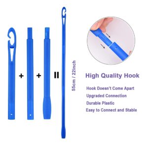 22 Inch Hair Curlers Hook Heatless Curls Hook Hair Curlers Styling Hook (Blue)