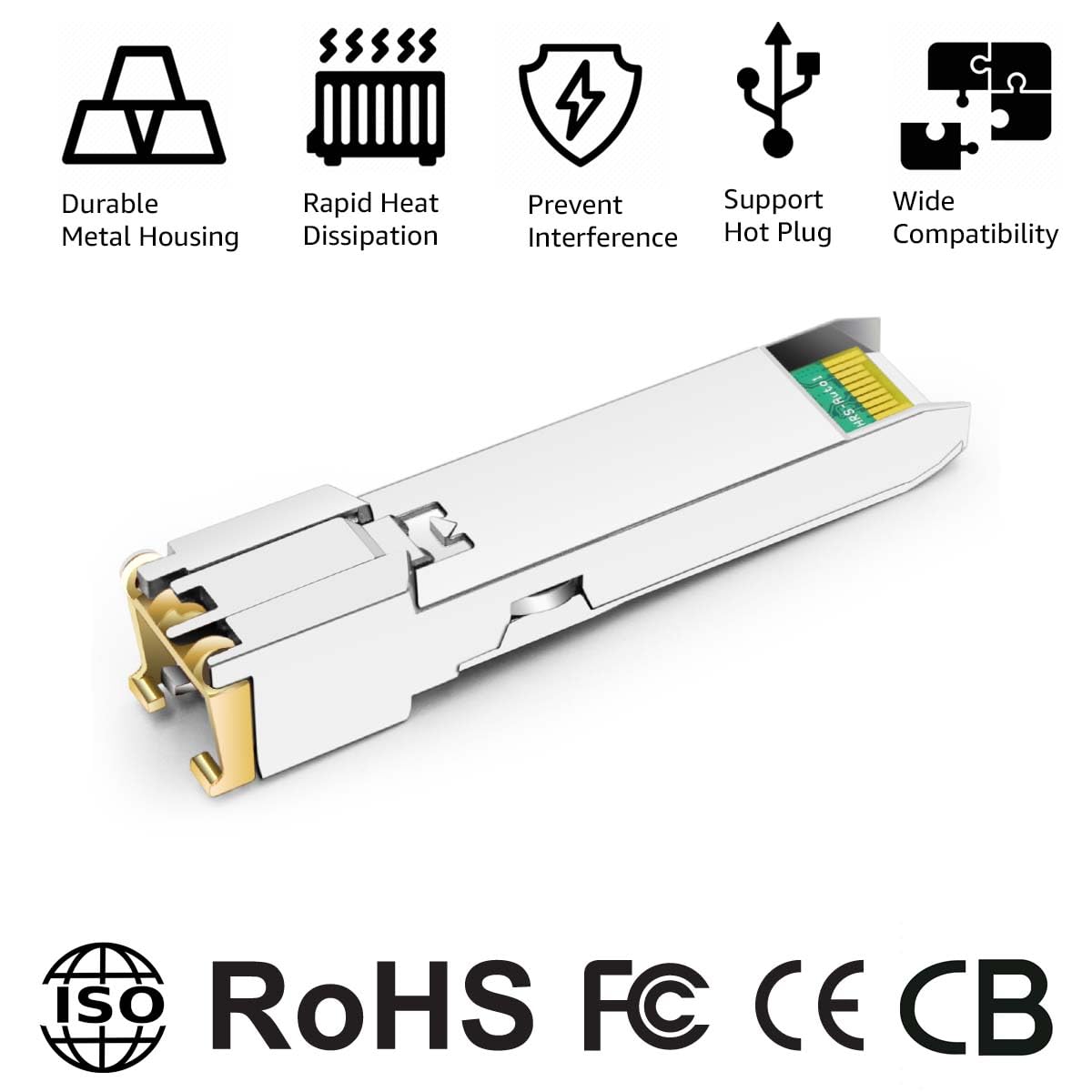 OPSTRAN 1000BASE-T SFP RJ45 Copper Transceiver Module Compatible with HPE Aruba J8177D J8177DCM JL747A Procurve J8177C J8177B J8177A 100m Cat5e/6