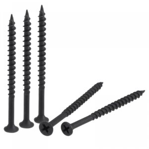 uxcell #8 x 2 3/4-inch wood screws phillips flat head carbon steel self tapping screws black 25pcs