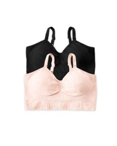 kindred bravely 2-pack hands free pumping bra bundle (pink and black, x-large)