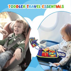 KMTJT Busy Board for Toddlers 2-4 | Montessori Toys for 1 2 3 4 Year Old | Sensory Toys for Toddlers 1-3 | Travel Educational Toys for Plane Car | Gifts Toys for Boys Girls