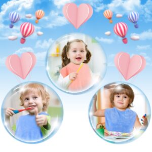 Coume 4 Pieces Baby Towel Bibs Terry Towel Bib Absorbent Thick Towel Bib Soft Bibs Pullover Water Absorbent Bibs with Snap Adjustable for Kid Feeding Drooling Eating Teething