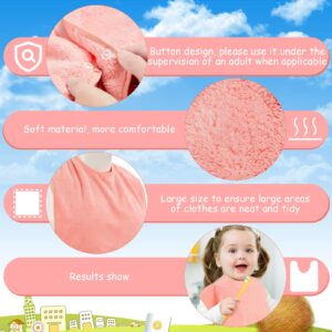 Coume 4 Pieces Baby Towel Bibs Terry Towel Bib Absorbent Thick Towel Bib Soft Bibs Pullover Water Absorbent Bibs with Snap Adjustable for Kid Feeding Drooling Eating Teething