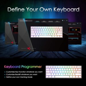 CMUNBBB RK61 Wired 60% Mechanical Gaming Keyboard RGB Backlit Ultra-Compact Hot-Swappable Brown Switch White (Color : White, Size : HotSwappable Brown Switch)