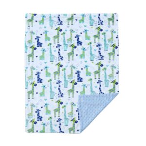 CREVENT Minky Baby Blanket for Boys, Soft Plush Receiving for Newborns - Giraffe 30x40 Inches