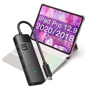 inateck ipad keyboard with usb 3.2 gen 2 speed, usb c to usb hub,bundle product, kb02006 and hb2025