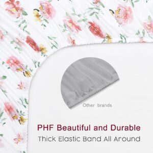 PHF Soft Bassinet Sheets, 2 Pack Silky Comfy Breathable Cradle Sheets for Baby Boys Girls, Univeral Fit for Most Cradle and Bassinet Mattress, Light Grey & Navy