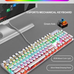 Gaming Keyboards,Mechanical Gaming Keyboard Mechanical Keyboard Blue Switch with 9 True RGB Backlight Modes and 104-key Wired Keyboard with Full-Key programmable Spill-Resistant for Computer PC Games