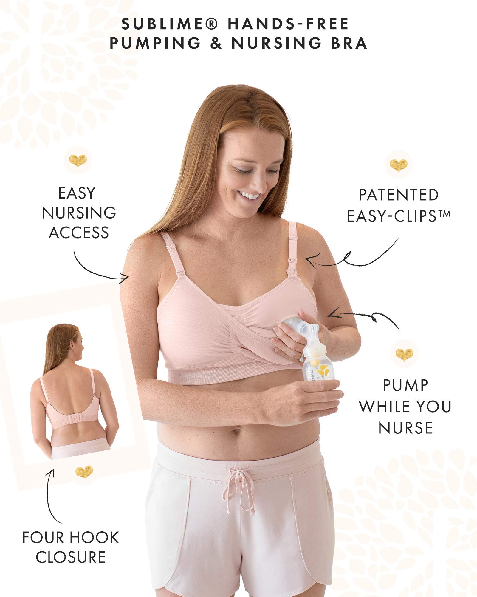 Kindred Bravely 2-Pack Hands Free Pumping Bra Bundle (Beige and Pink, Large)