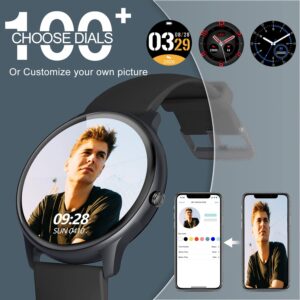 HYSTORM Smart Watch 2022, 44mm Fitness Tracker Smart Watch for Android Phones iOS Compatible IP68 Waterproof Heart Rate Blood Oxygen Monitor Watch